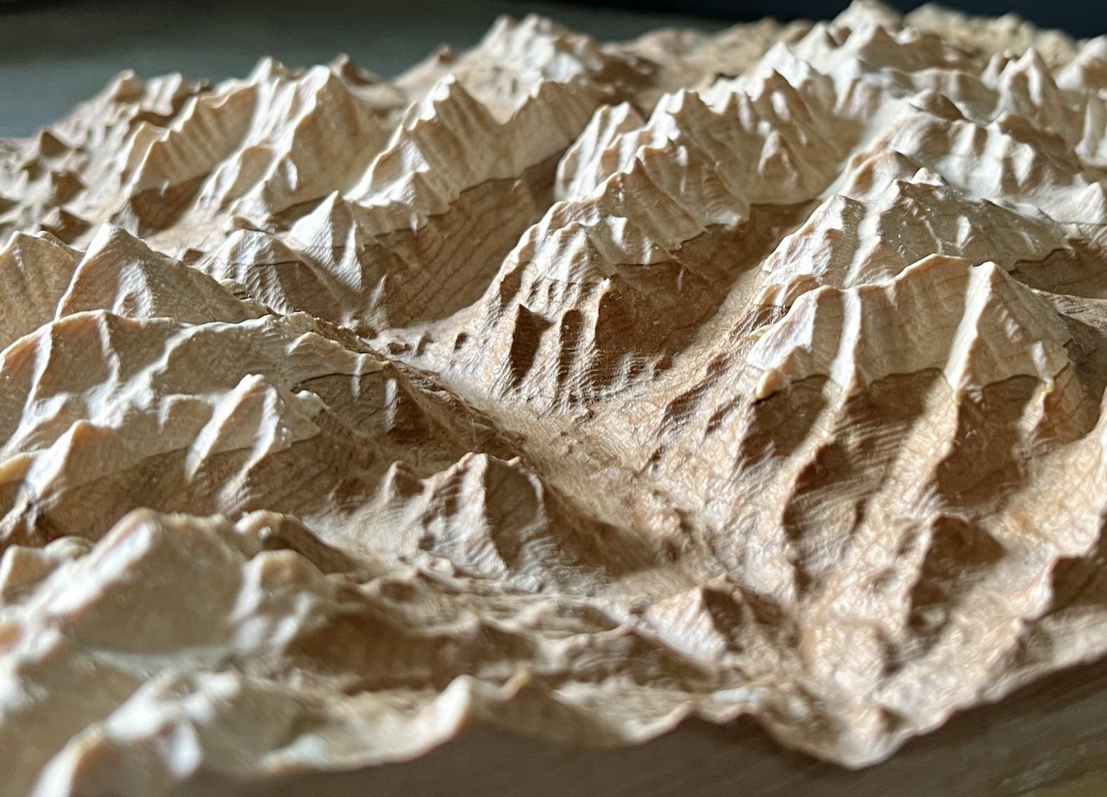 3D Topographic Map Art. Wood-Carved, Locally and Sustainably Crafted ...