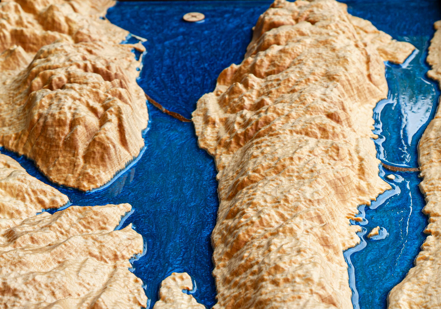 3D Topographic Map Art. Wood-Carved, Locally and Sustainably Crafted ...